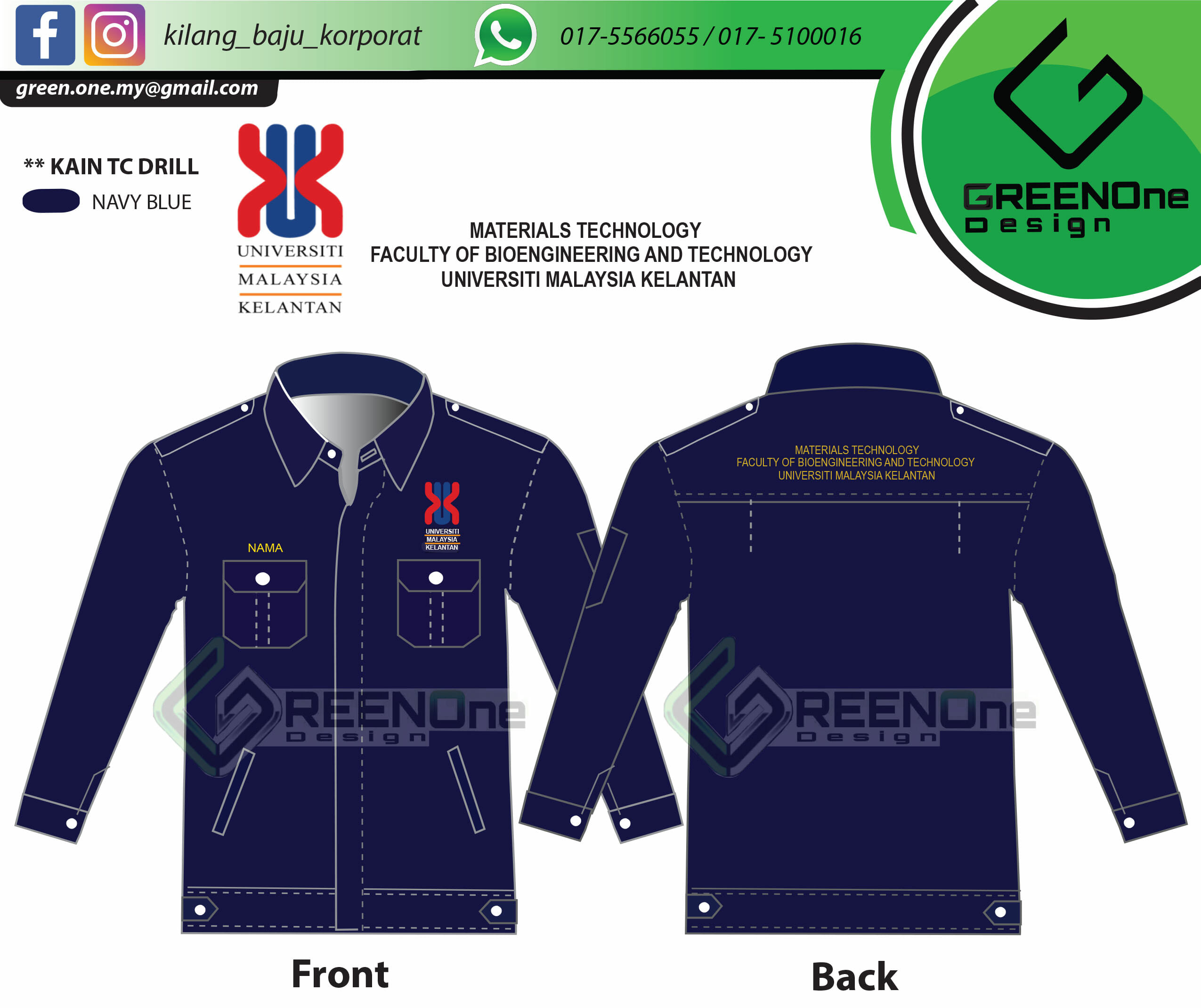 Baju Korporat Custom Made - GreenOne Design