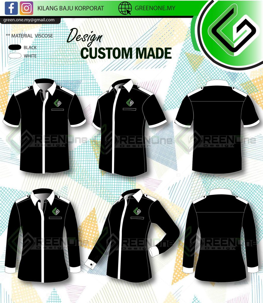 Baju Korporat Custom Made - GREEN ONE EMBROIDERY DESIGN (SA0245350-D)