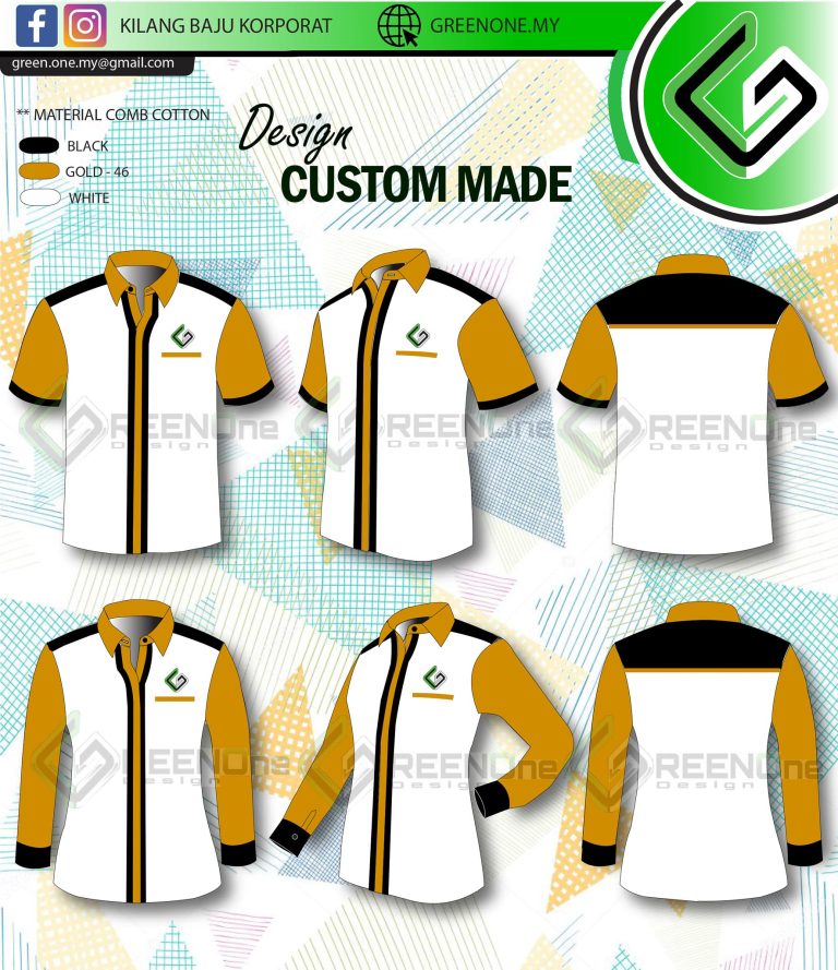 Baju Korporat Custom Made - GREEN ONE EMBROIDERY DESIGN (SA0245350-D)