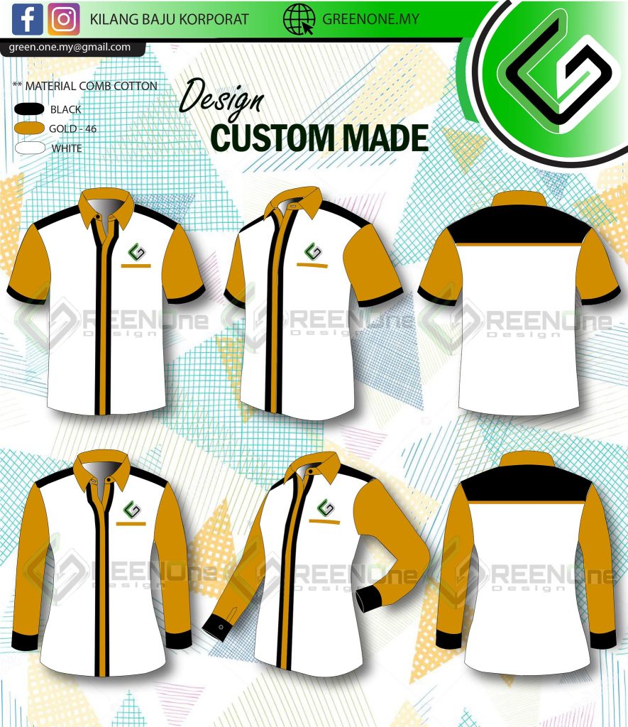 Baju Korporat Custom Made - GREEN ONE EMBROIDERY DESIGN (SA0245350-D)